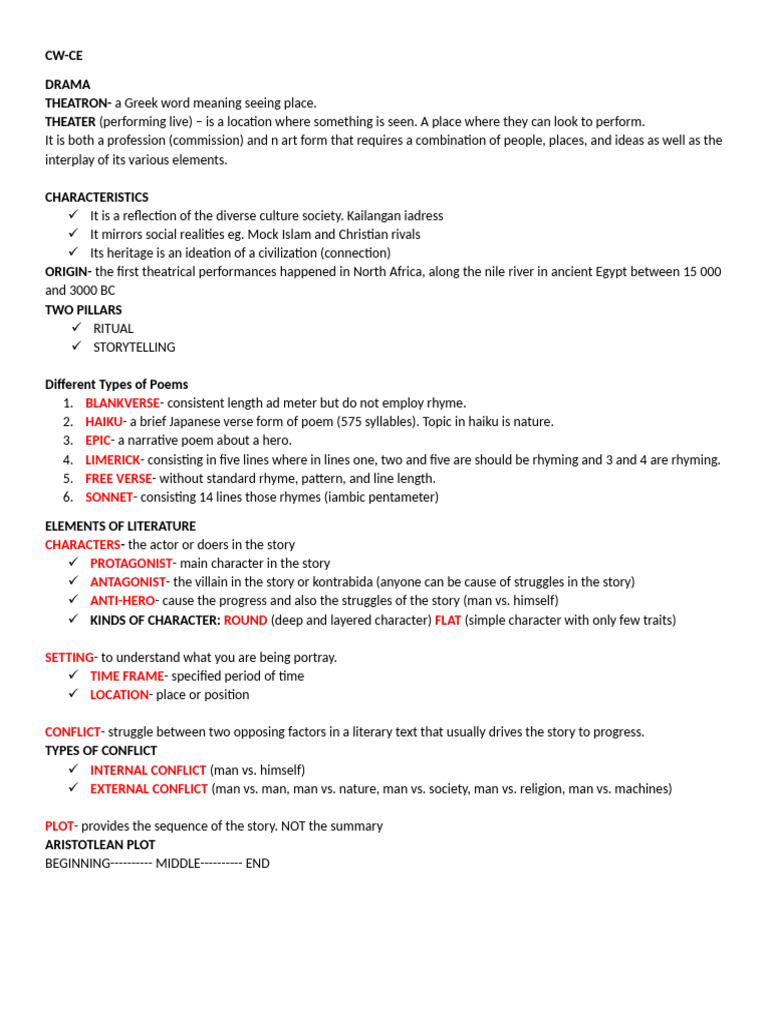 CW-CE-REV. | PDF | Poetry | Plot (Narrative)