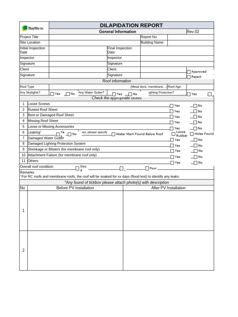 Roof Dilapidation Inspection Report | PDF | Building Technology ...