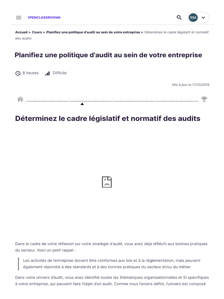Déterminez Le Cadre Législatif Et Normatif Des Audits - Planifiez Une ...
