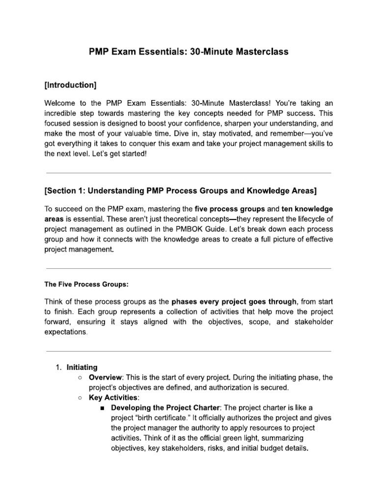 PMP Exam Essentials | PDF