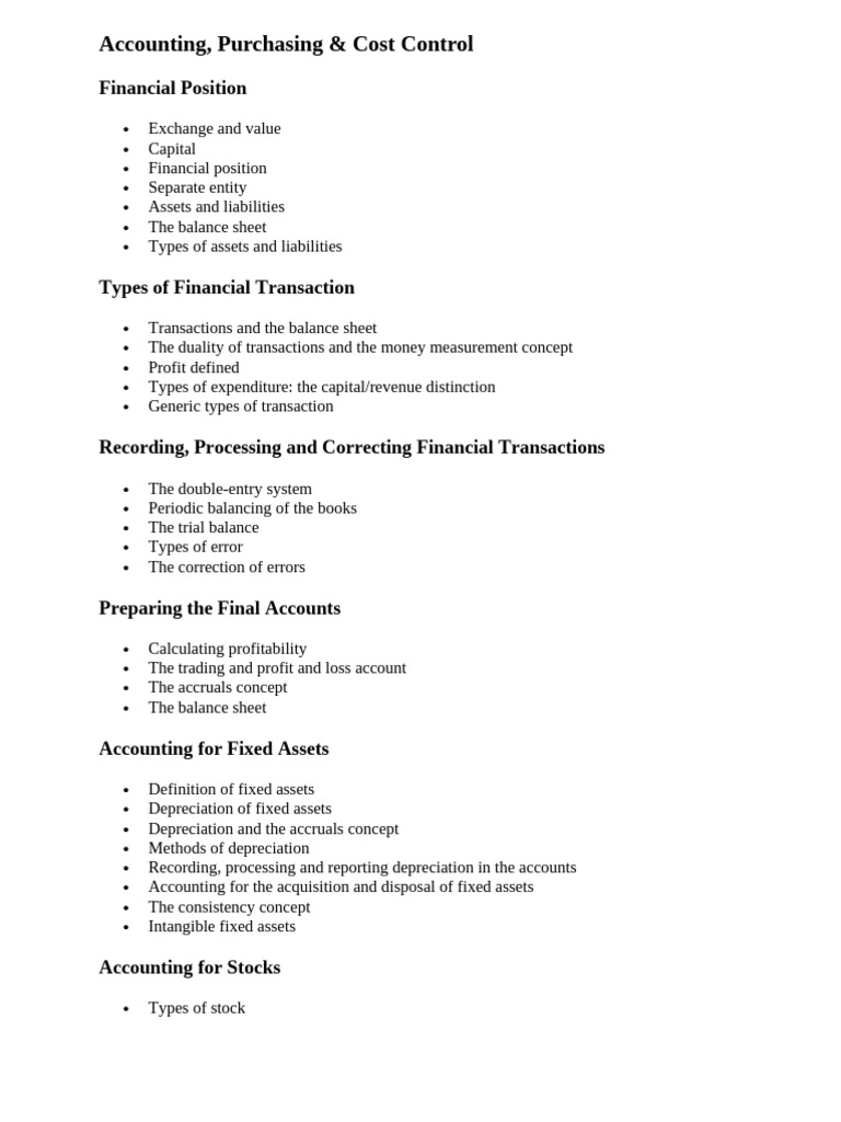 Accounting, Purchasing & Cost Control | PDF | Debits And Credits ...