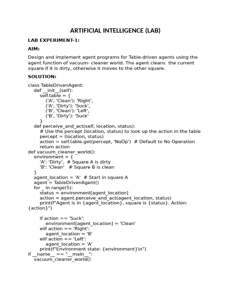Artificial Intelligence Lab Pdf Cognitive Science Artificial