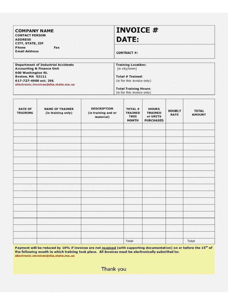 Personal Training Invoice Template (1) | PDF