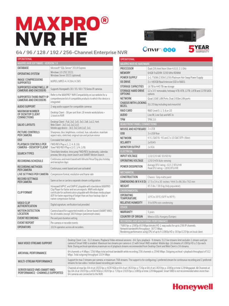 MAXPRO NVR HE - 64-256ch - VMSR790 - US (0424) | PDF | Hard Disk Drive | Computer Engineering