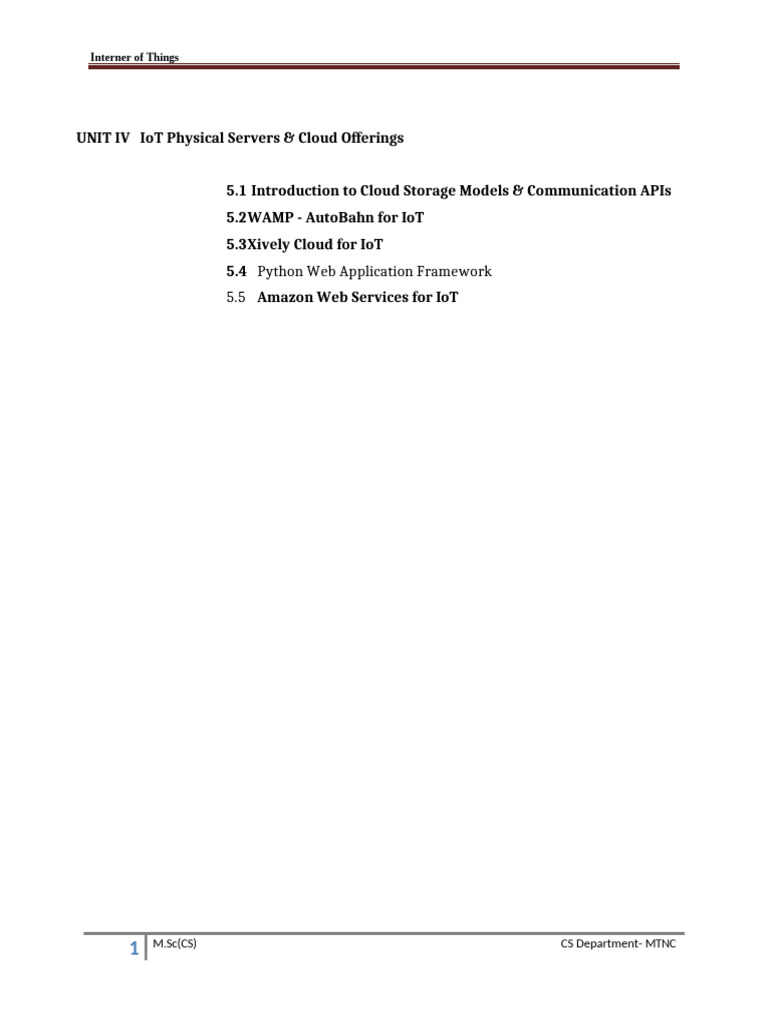 IOT-Unit_IV | PDF | Cloud Computing | World Wide Web