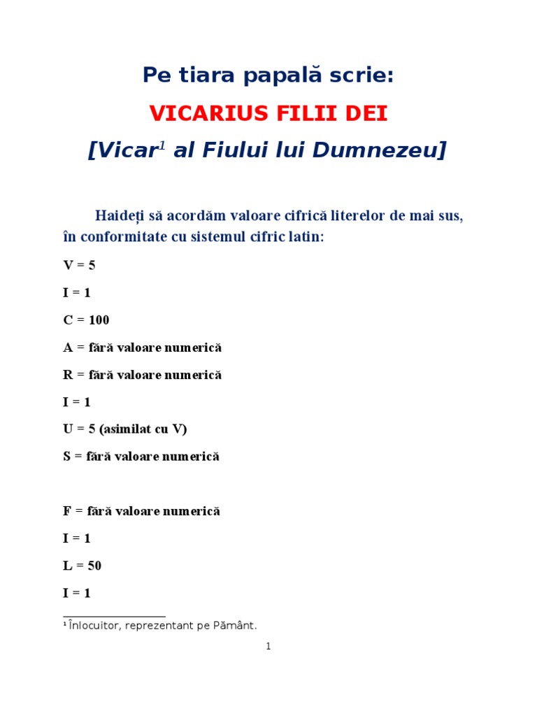 Vicarius Filii Dei | PDF