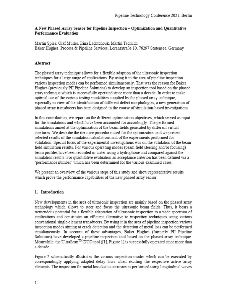 BH - New Phased Array Sensor For ILI | PDF | Decibel | Ultrasound