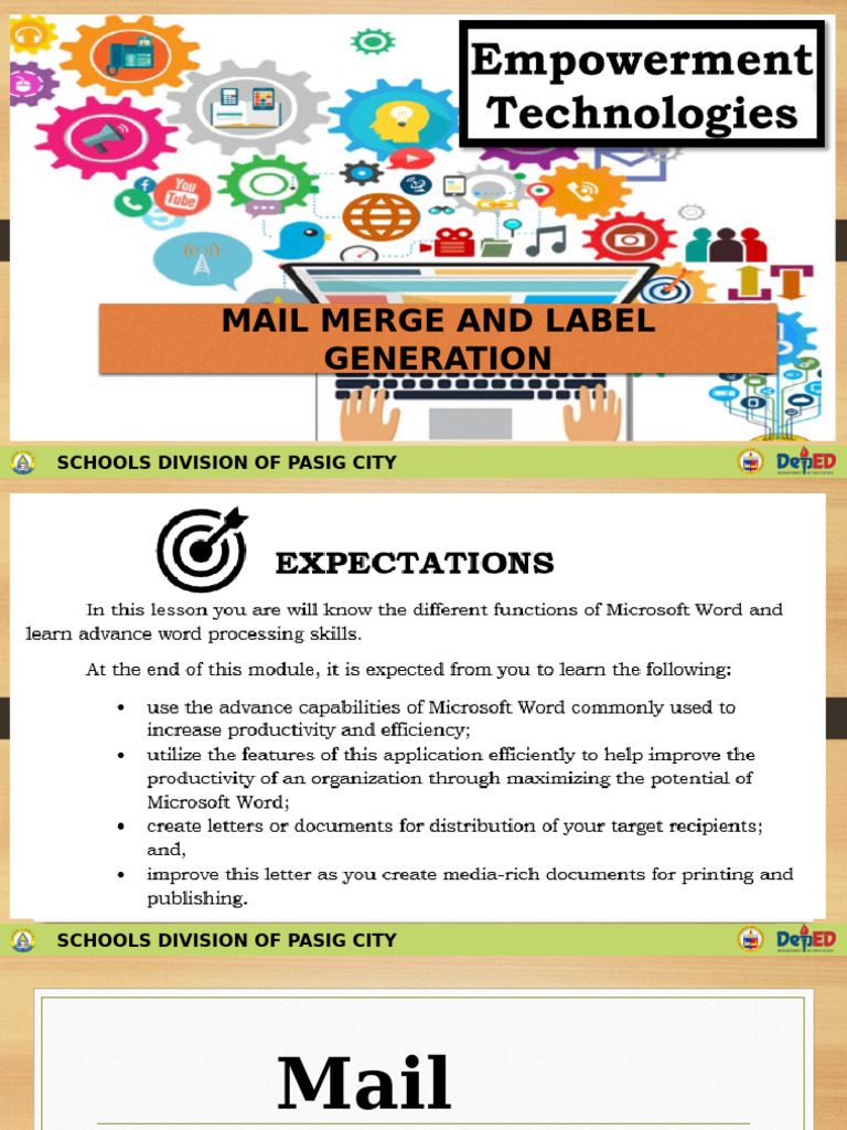 Mail Merge Guide for Pasig City Schools | PDF