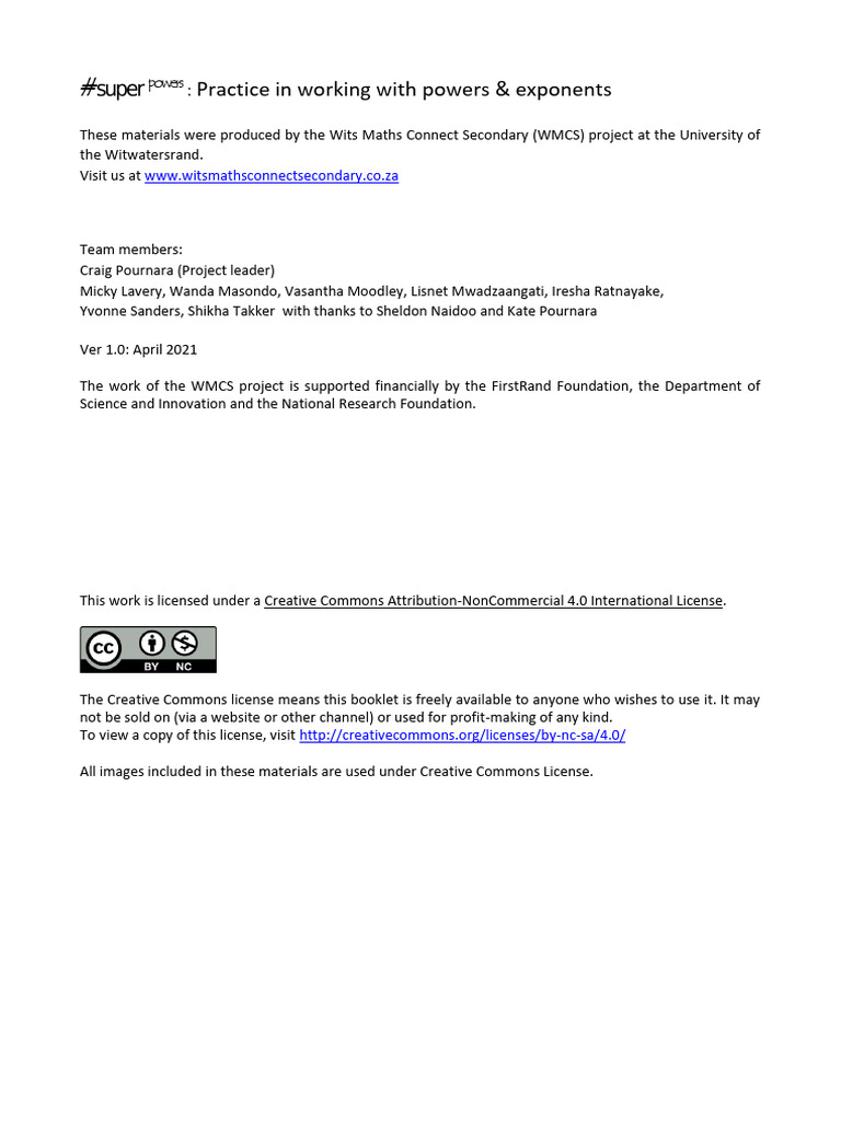 Exponents Grade 9 | PDF | Multiplication | Exponentiation