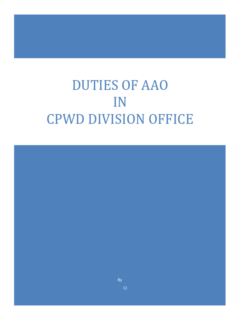 Duties of AAO in CPWD Office | PDF | Expense | Receipt