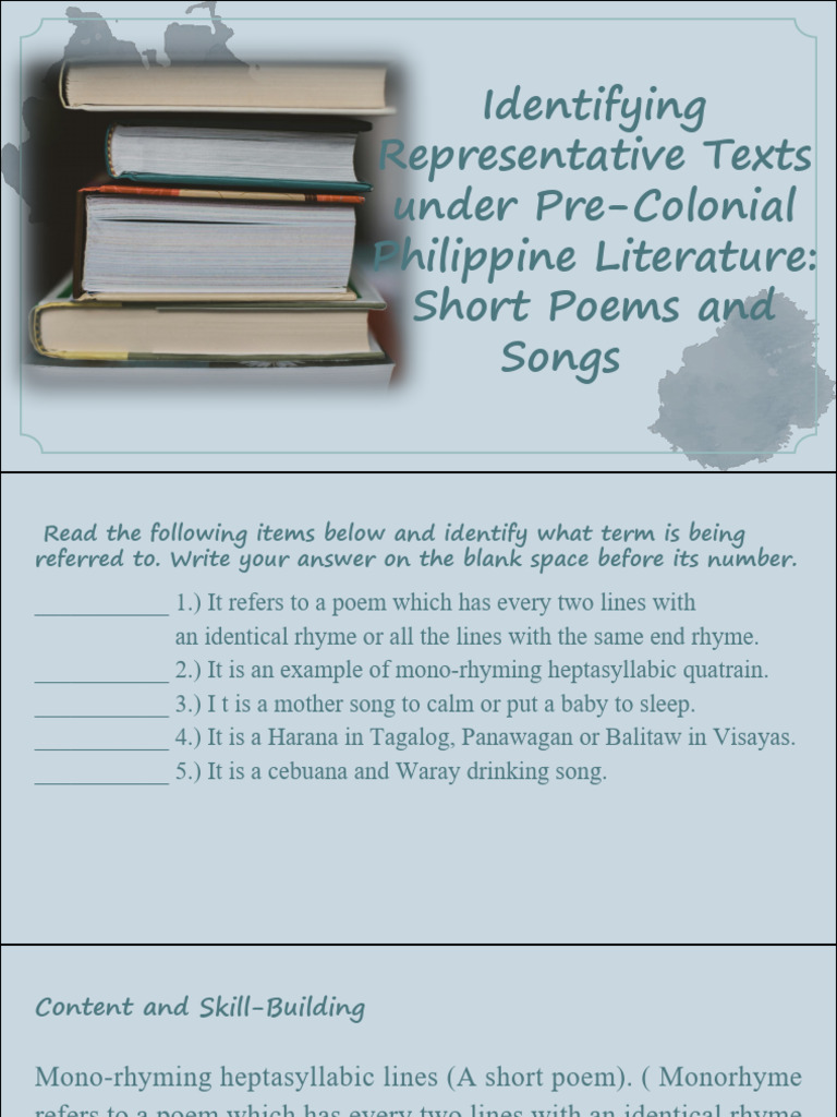 Pre-Colonial Filipino Poetry and Songs | PDF | Poetry | Songs