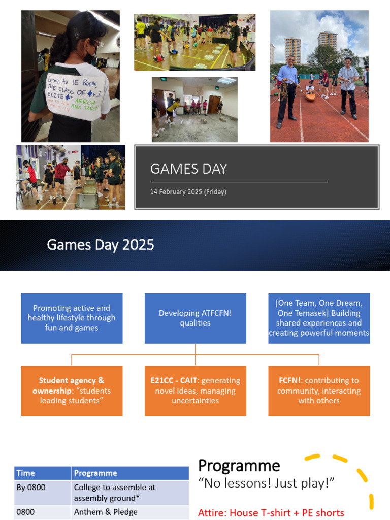 Games Day 2025 (Updated 040225) - For STUDENTS | PDF