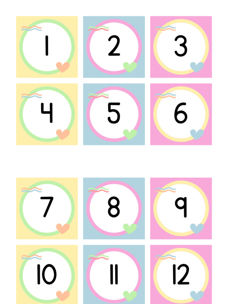 Number Flashcards in Colorful Illustrative Style | PDF