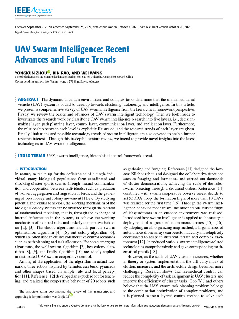 UAV Swarm Intelligence Recent Advances and Future | PDF | Unmanned Aerial Vehicle | Wireless Ad ...