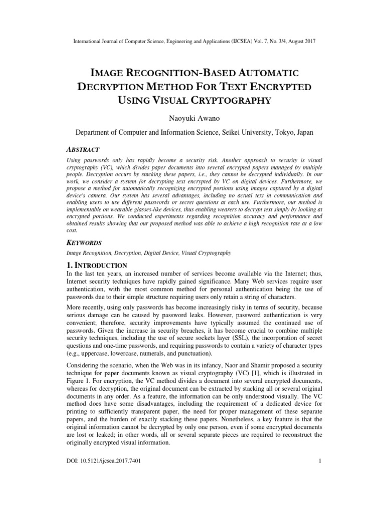 Image Recognition Based Automatic Decryption Method for Text Ecrypted Using Visual Cryptography ...
