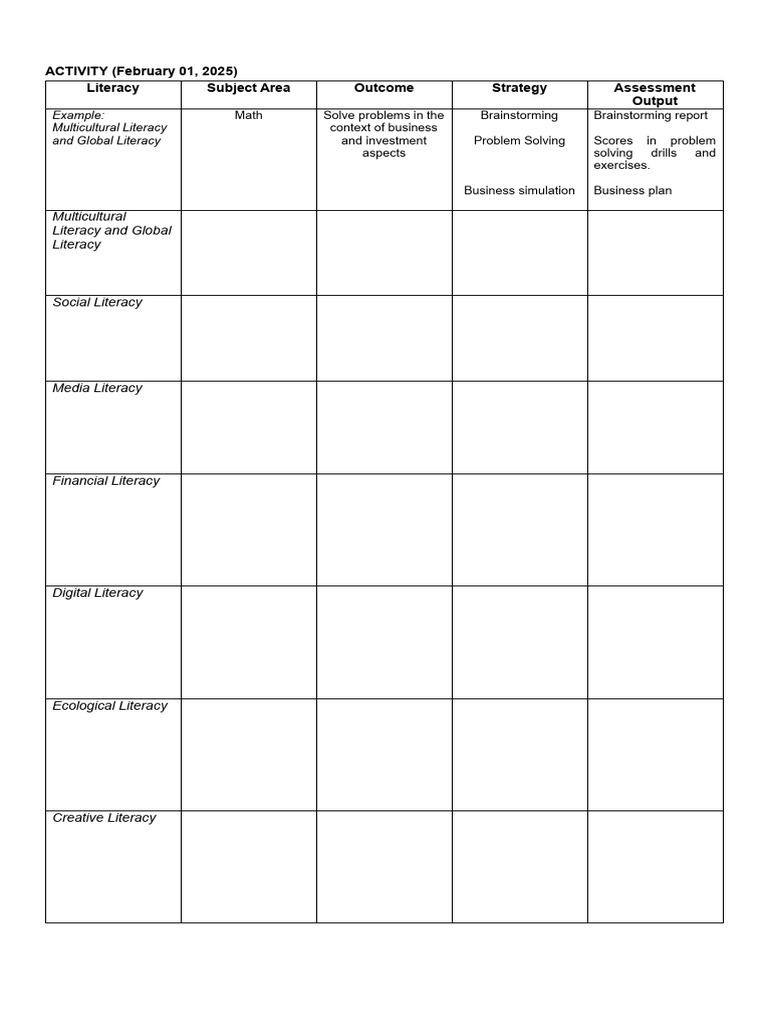 Handout BENLAC (CH1L2) - Activity (1) | PDF