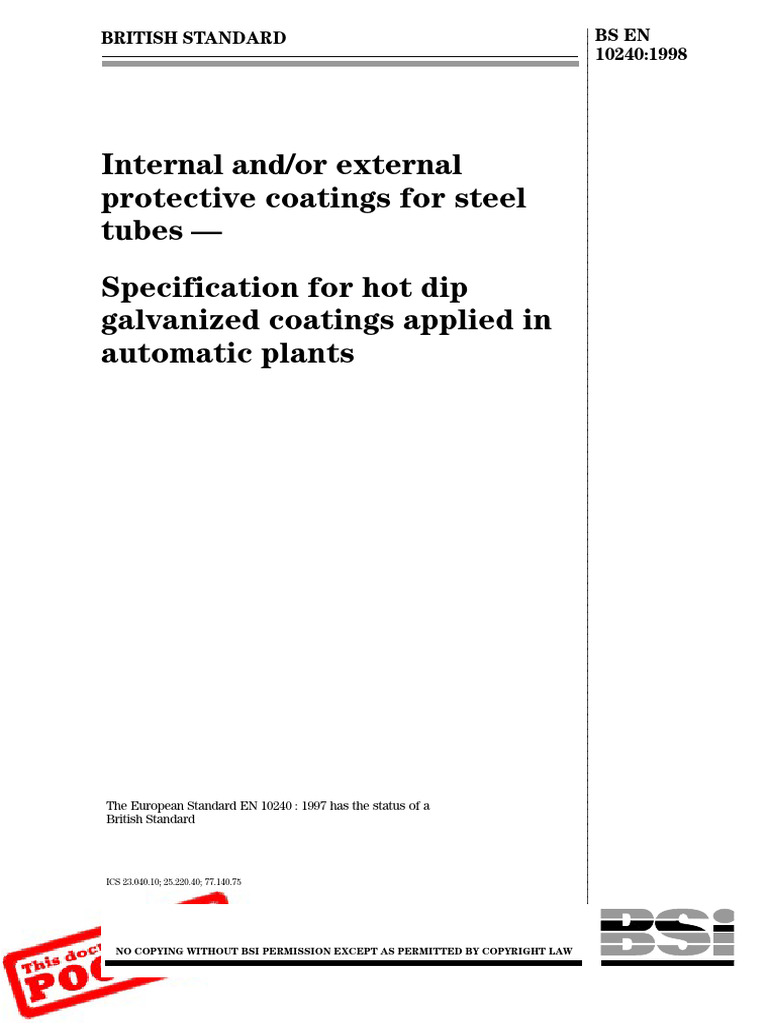 Hot Dip Galvanized Coatings for Steel Tubes | PDF