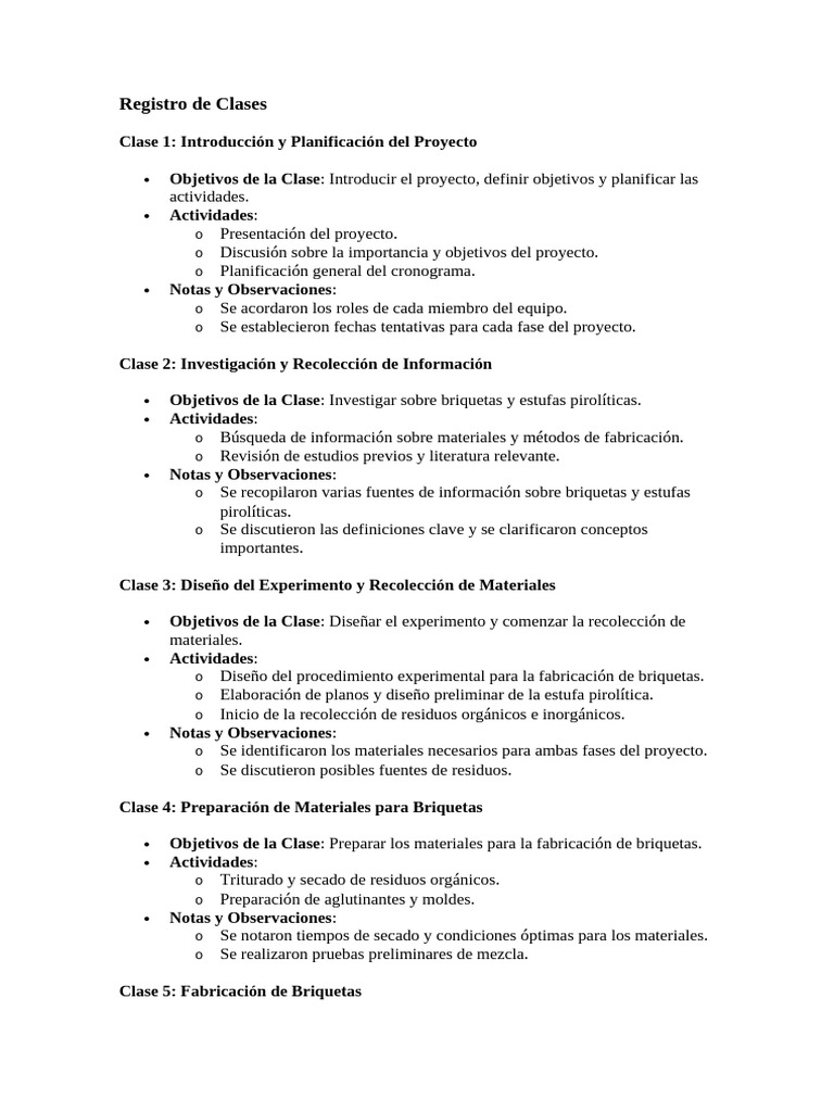 Registro de Clases: Proyecto de Briquetas | PDF | Soldadura | Construcción