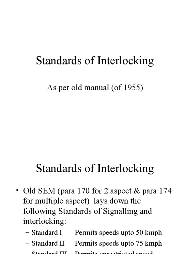 Standards of Interlocking: As Per Old Manual (Of 1955) | PDF | Rail ...
