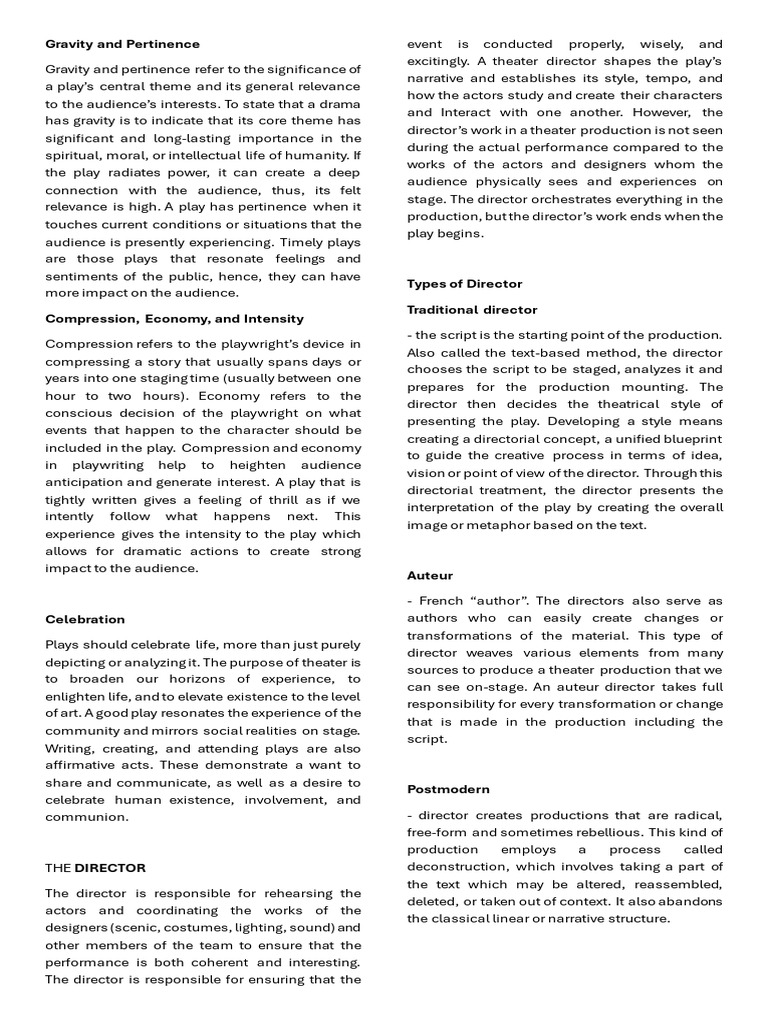 Understanding Theater: Key Concepts | PDF | Greek Tragedy ...