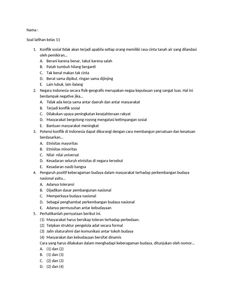 Latihan Kelas 11 Genap | PDF