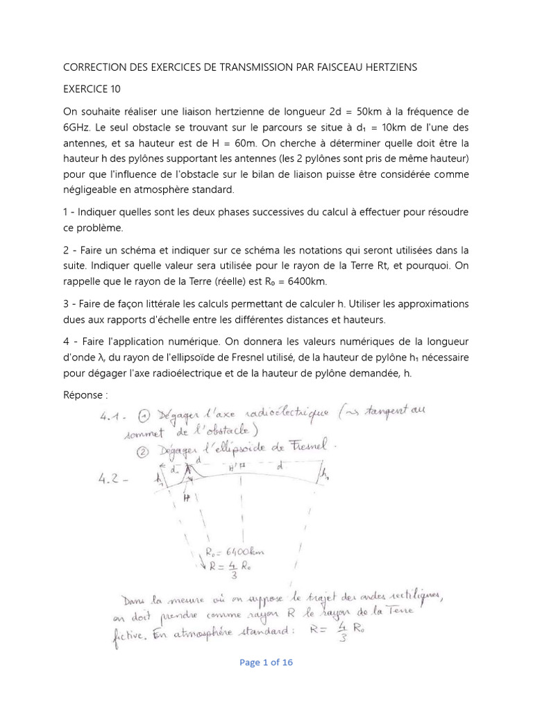 Correction Des Exos FH | PDF | Antenne (Radio) | Modulation