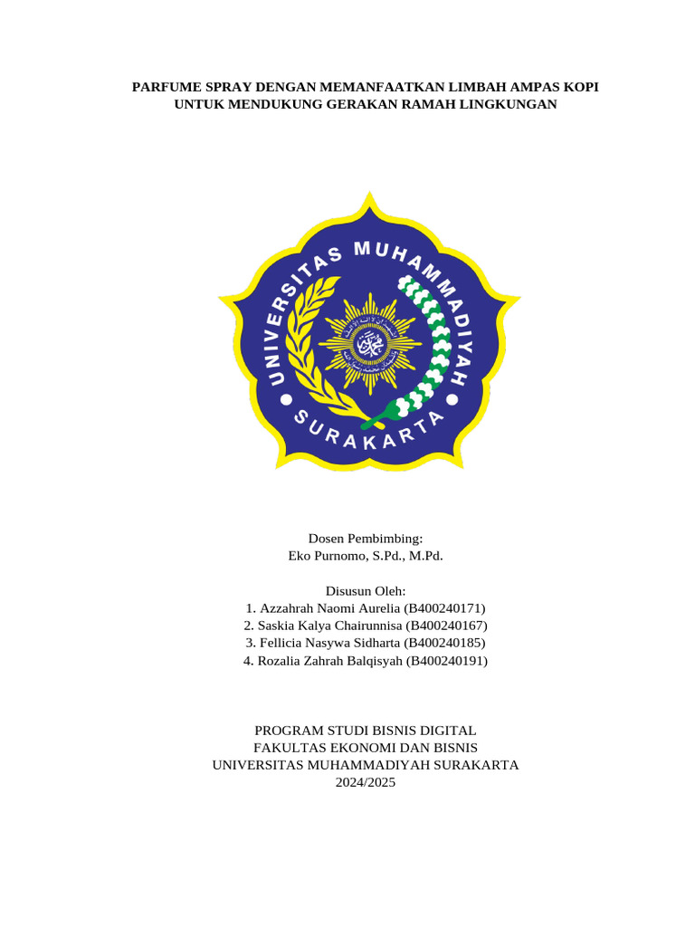 PKM K - Proposal - ReBrew - Parfume Spray Dengan Memanfaatkan Limbah ...