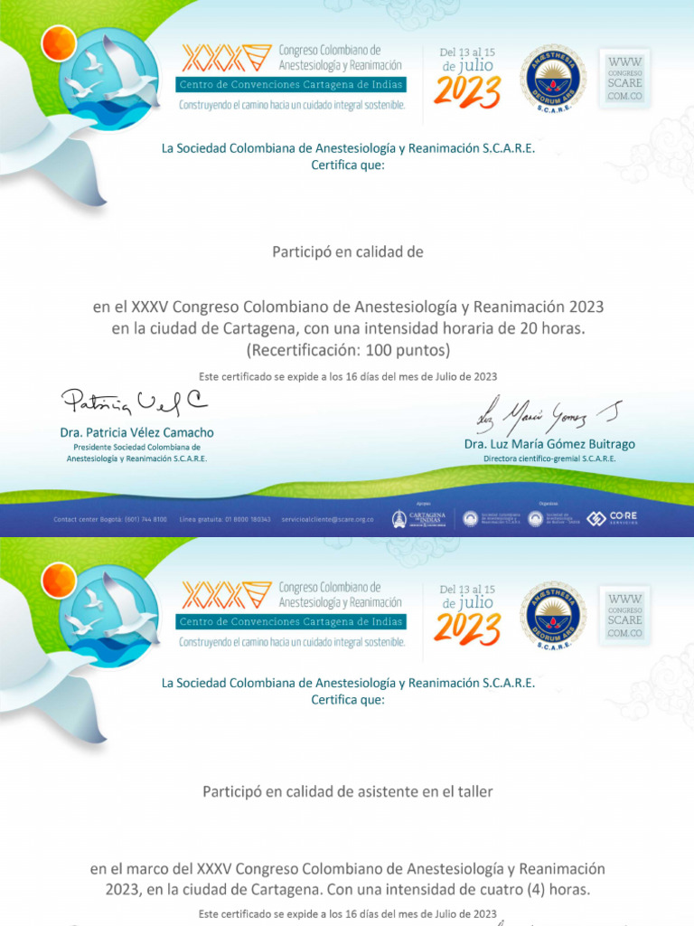 Certif - RAUL ENRIQUE - MORALES PEREZ - CONGRESO - SCARE - 2023 ...