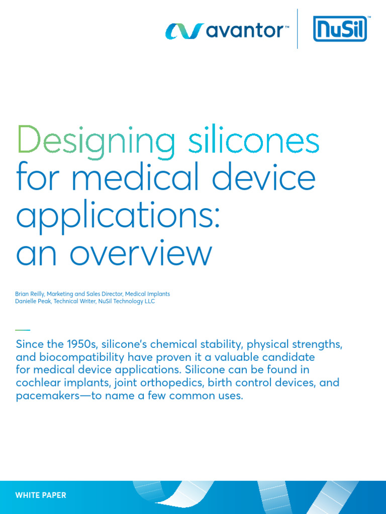 Designing Silicones For Medical Device | PDF | Silicone | Polymers