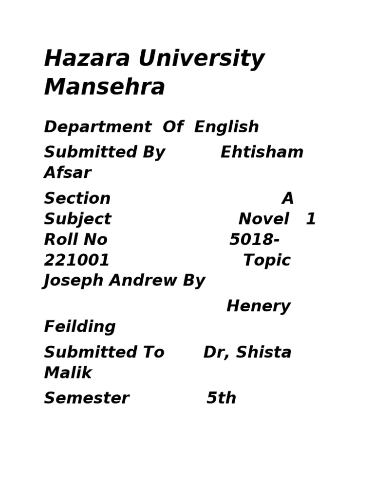 Hazara University Mansehra | PDF