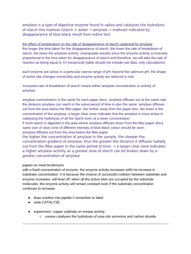 Notes - Enzymes, Cell Division | PDF | Mitosis | Meiosis
