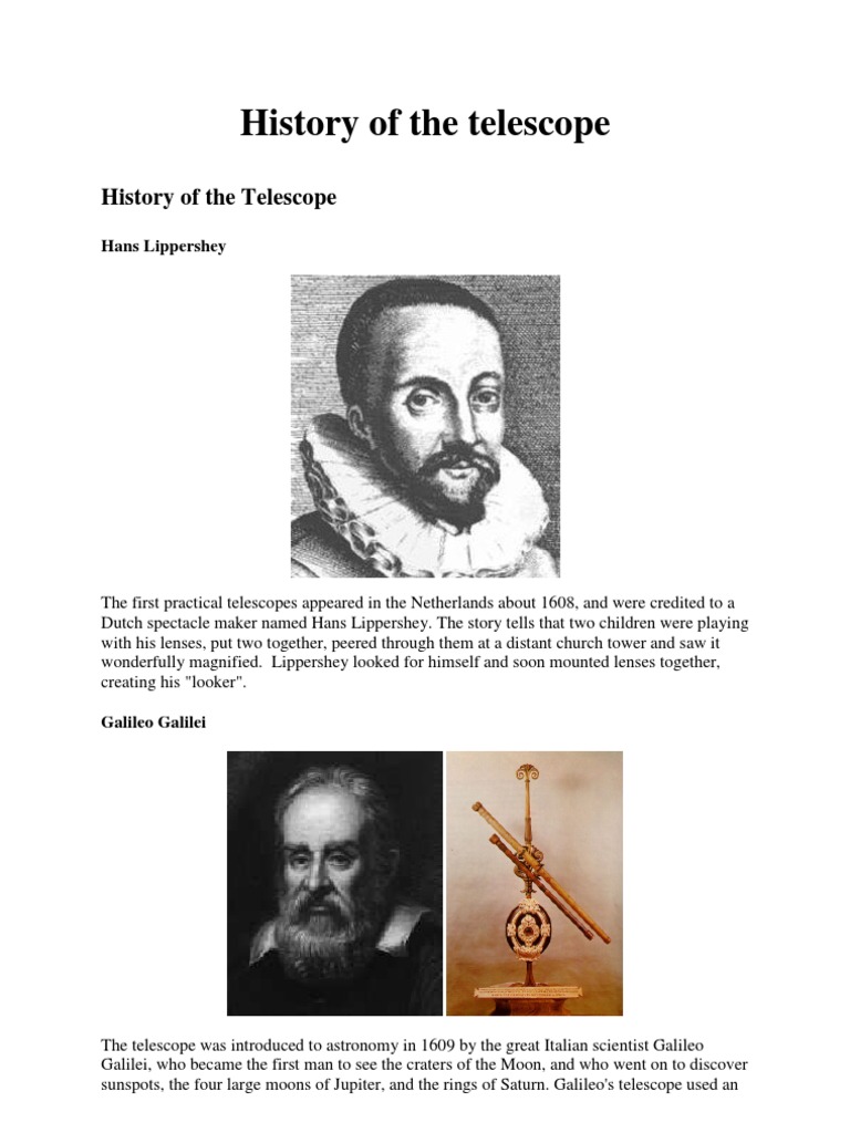 Hans Lippershey Invents The First Refracting Telescope