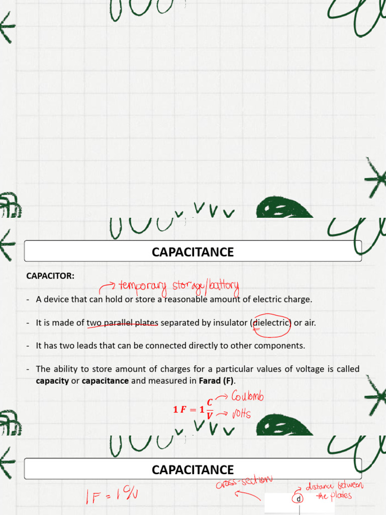 CAPACITANCE AND INDUCTANCE - Annotated | PDF | Capacitance | Inductance