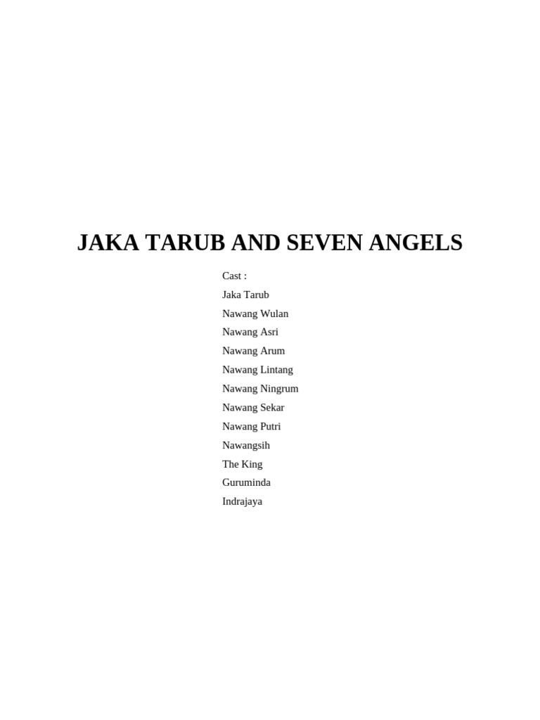 Naskah Drama Bahasa Inggris Jaka Tarub and 7 Angels | PDF