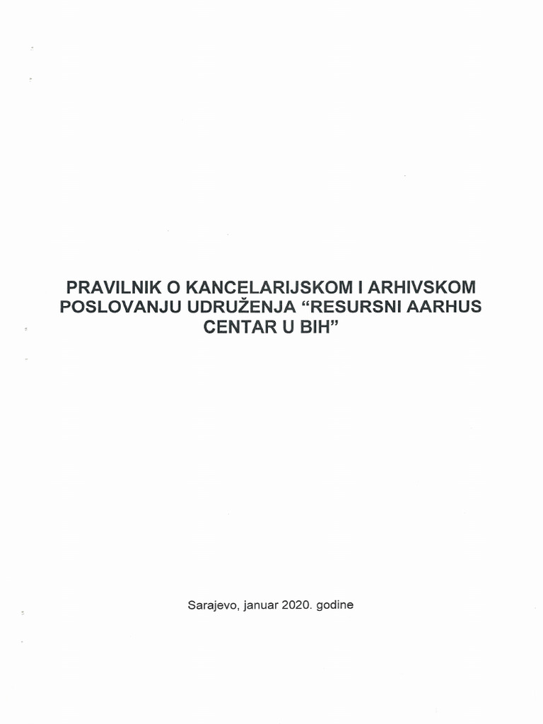 Pravilnik o Arhivskom I Kancelarijskom Poslovanju | PDF
