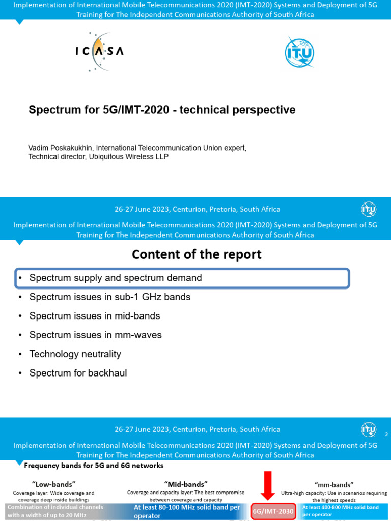 5G Spectrum Training for South Africa | PDF | Radio Spectrum | Lte ...