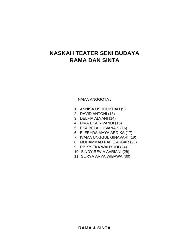 Teater Rama & Sinta 2-1 | PDF
