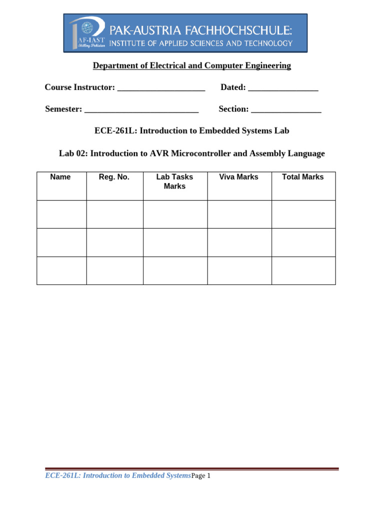 Lab 02 Introduction To Avr Atmega328p Pdf Arduino Computer Science 8708