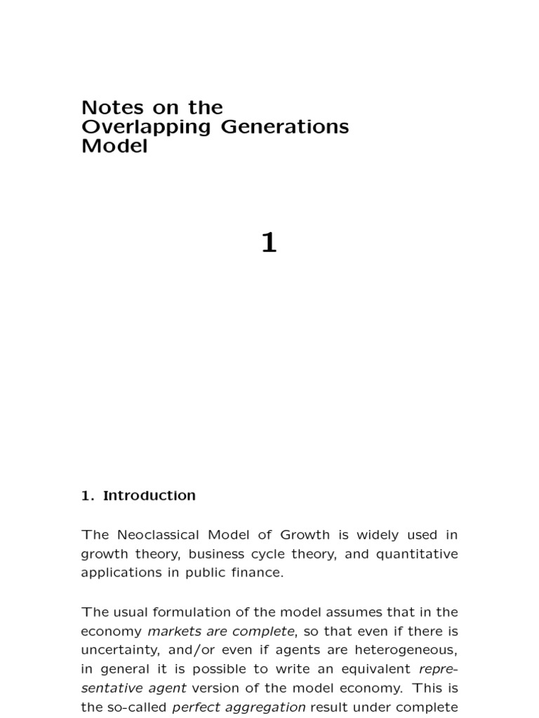 OLG Model Teacher Resources | PDF | Pareto Efficiency | Economic ...