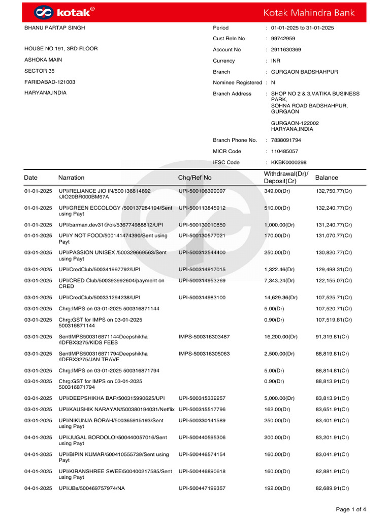 Bank Statement | PDF | Banking | Money