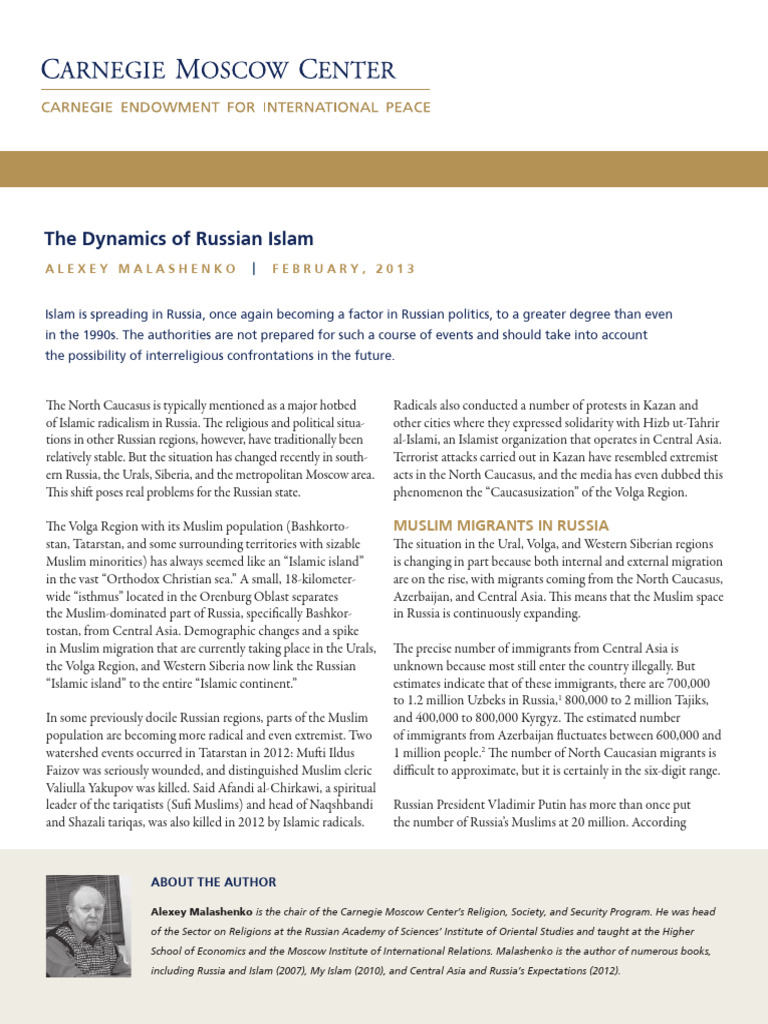 Article Malashenko Moscow English | PDF | Carnegie Endowment For ...
