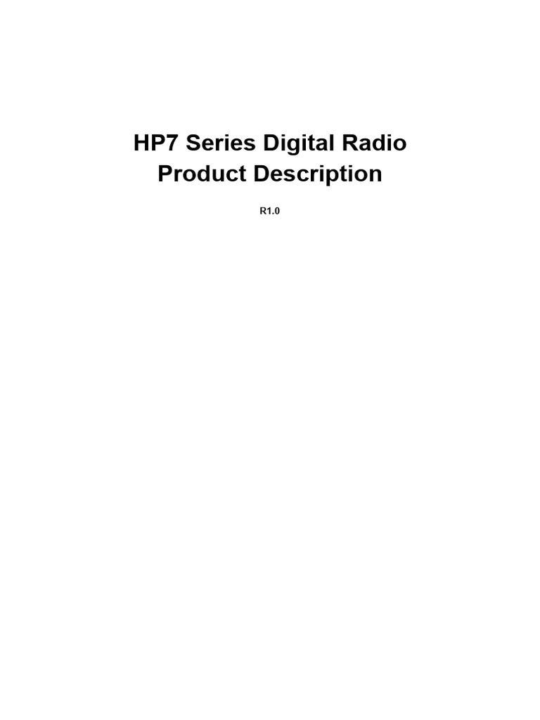HP7 Series Digital Radio Overview | PDF | Encryption | Radio