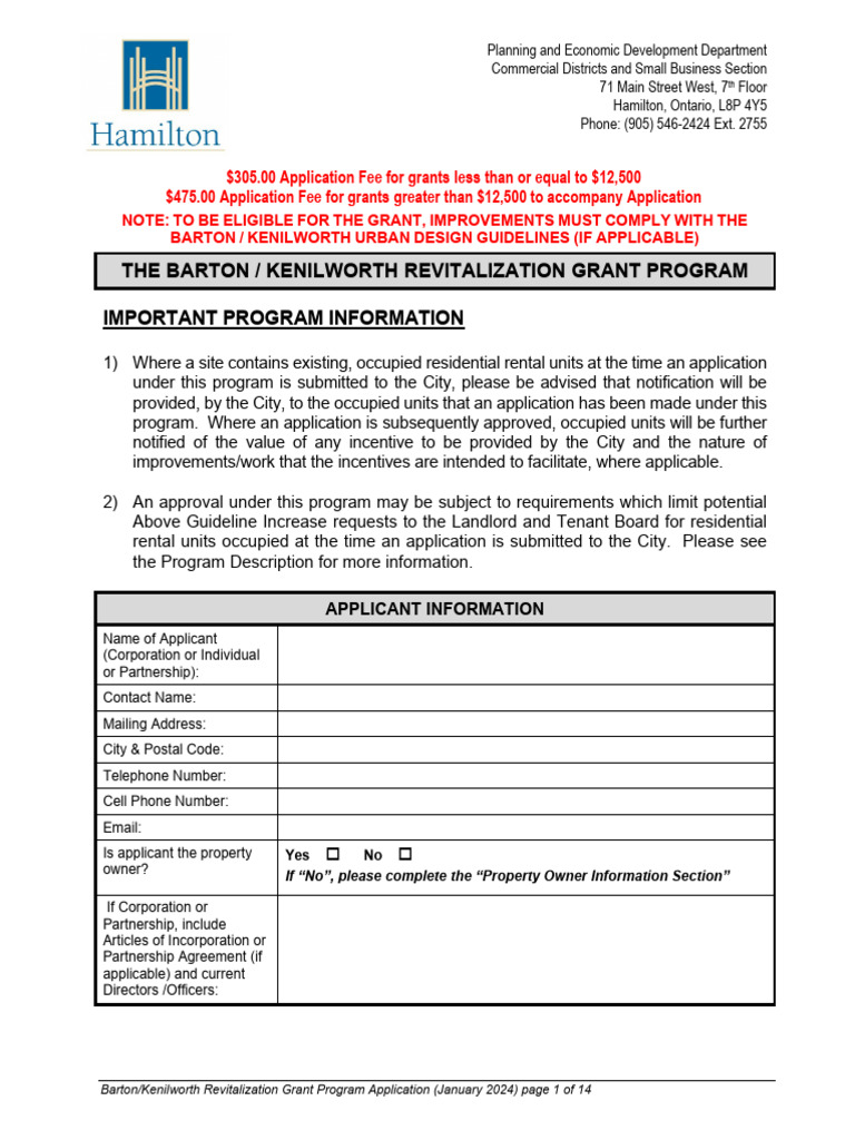 BK Revitalization Program Application | PDF | License | Business
