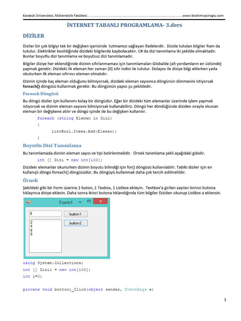 InternetTabanliProgramlama Ders3 | PDF