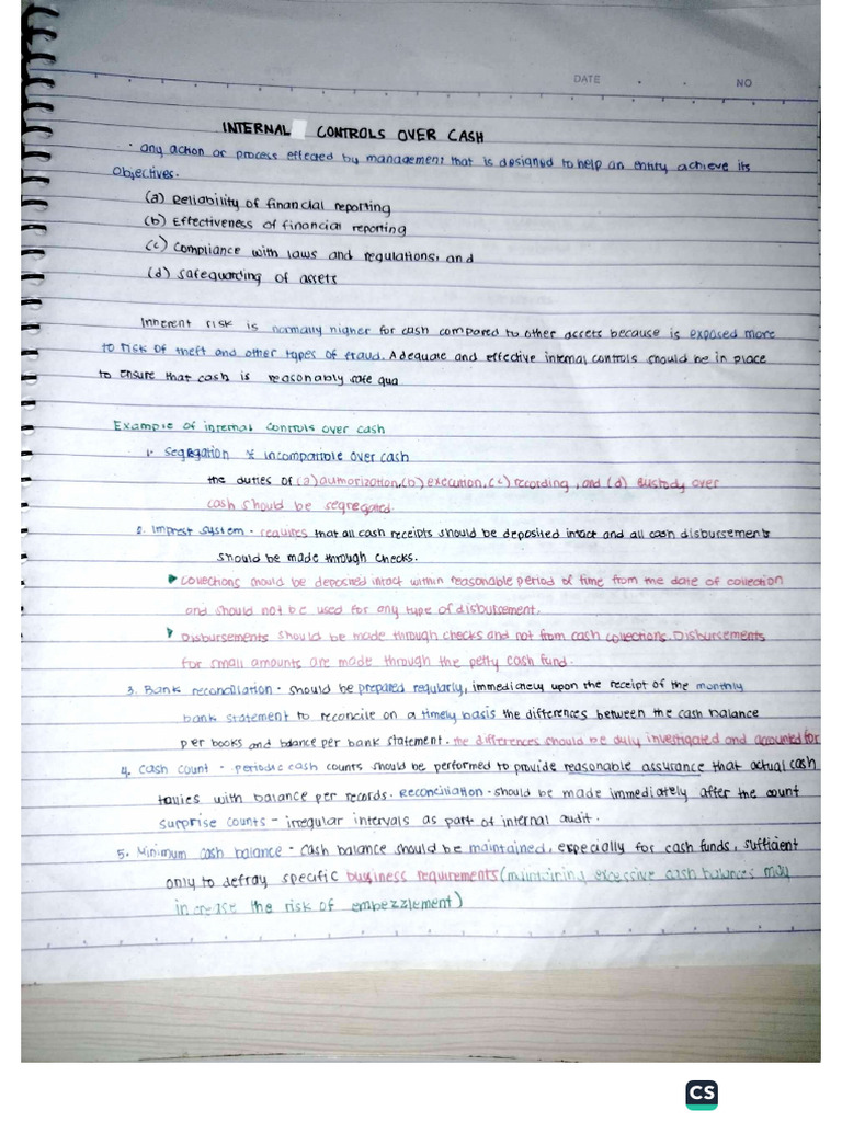 Internal Controls Over Cash | PDF