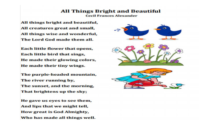 Poem and Song - All Things Bright and Beautiful | PDF
