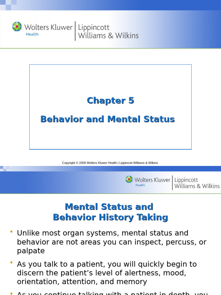 Mental Status and Behavior Assessment | PDF | Mind | Thought