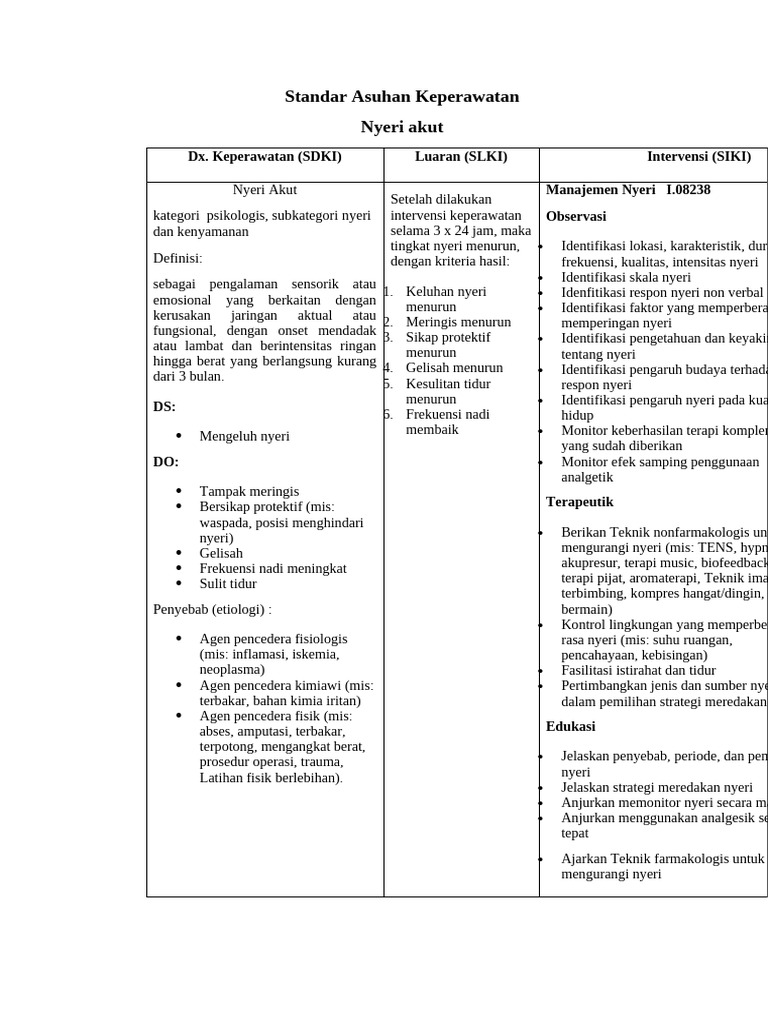 Standar Asuhan Keperawatan (SAK) 2 | PDF