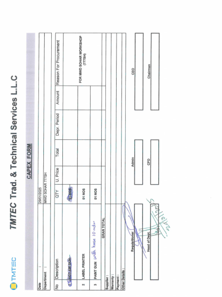 Capex MWD Sohar 777SH 29.01.2025 | PDF