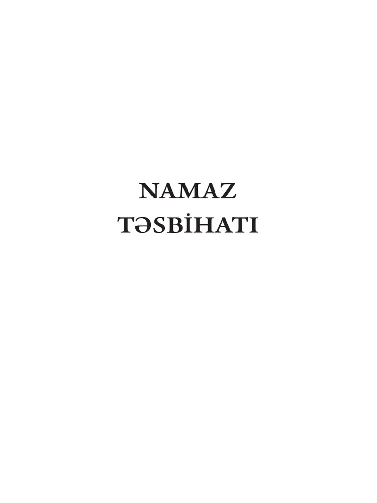 Namaz Təsbihatı PDF | PDF